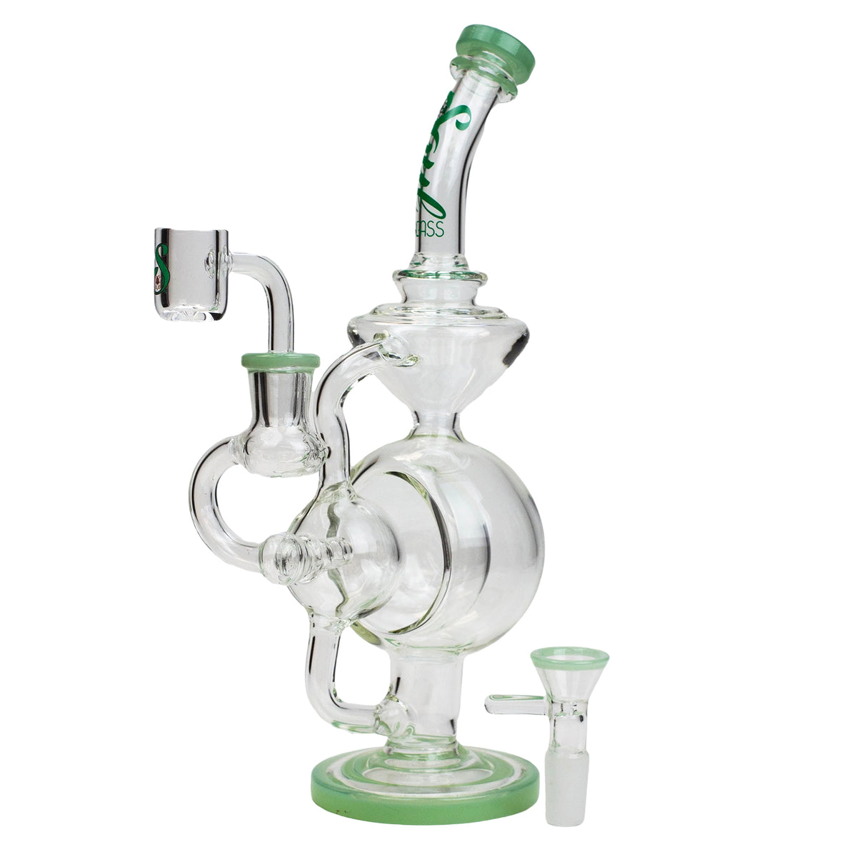 9 Bent Neck Inline Diffuser Recycler Dab Rig Pilotdiary