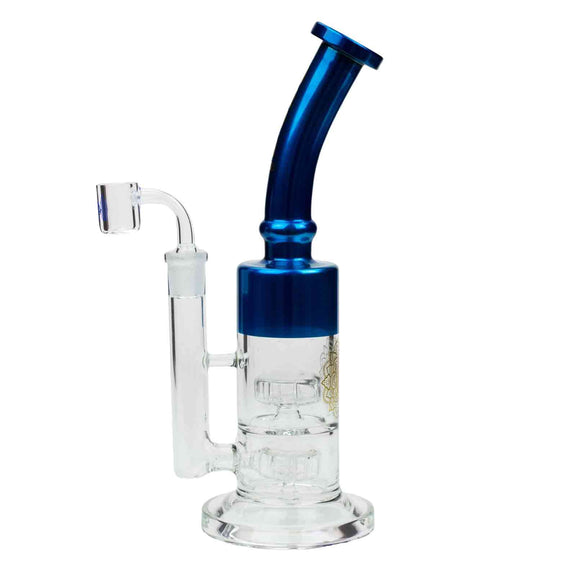 12" AQUA Dual Barrel Diffuser Glass Bong – PILOTDIARY