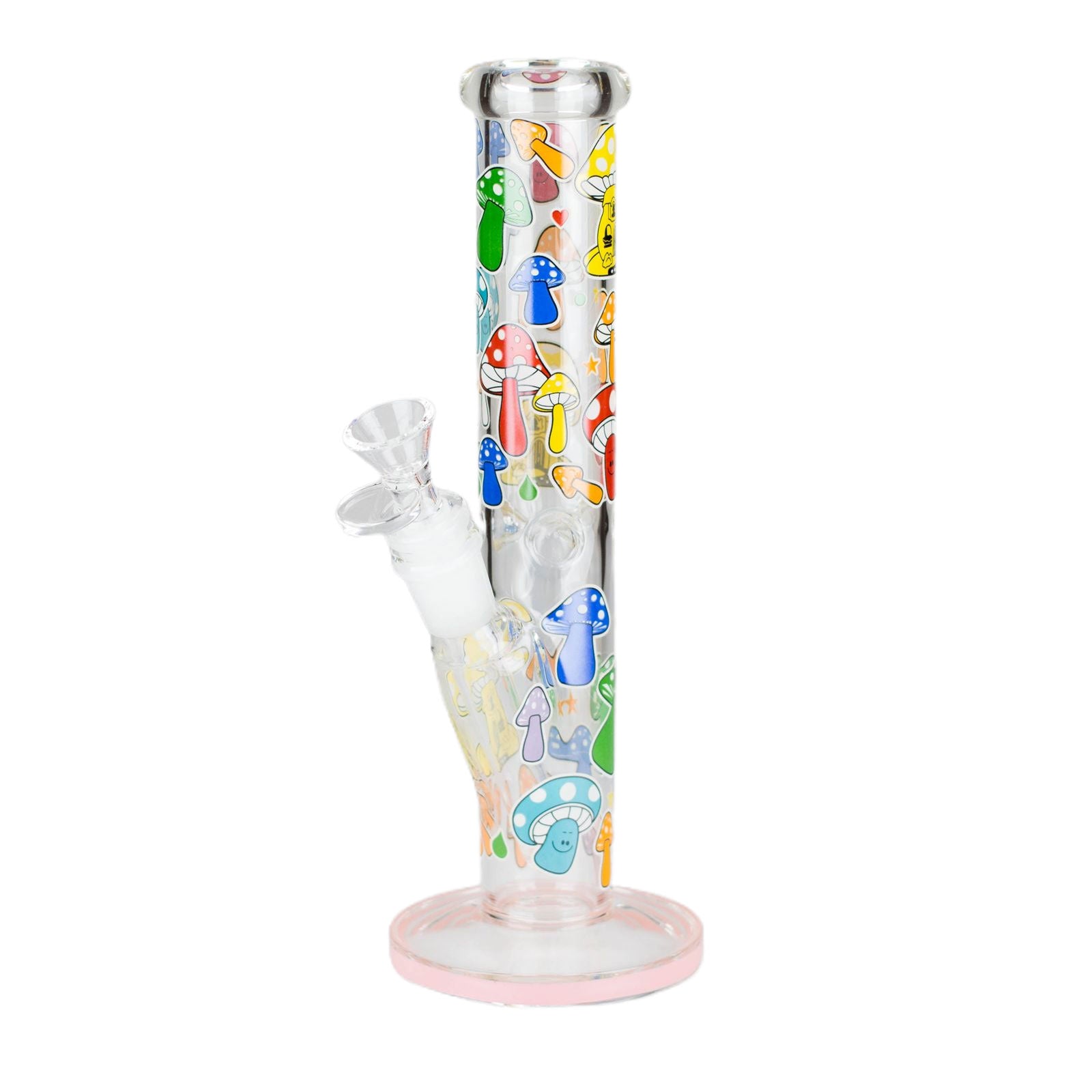 Glow in the Dark Straight Tube Glass Bong with Floral Design – PILOTDIARY