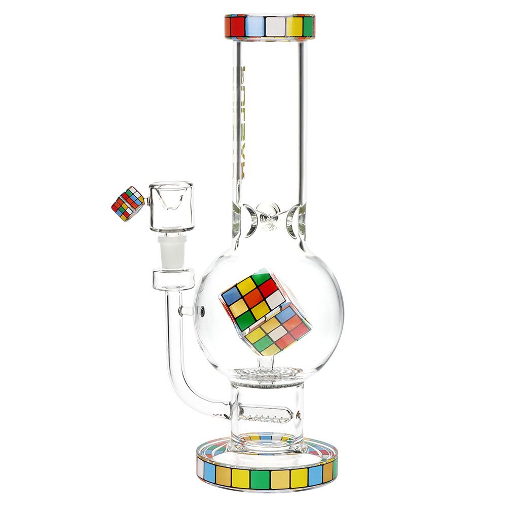 Rubik’s Cube Perc Bubble Bong – 12.5” Double Perc Glass – PILOTDIARY