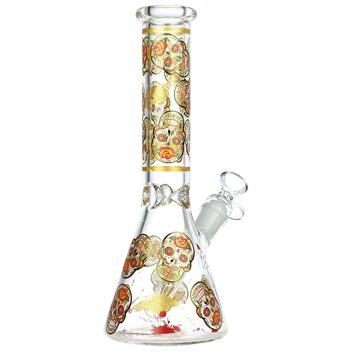 Sugar Skull Beaker Glass Water Bong – PILOTDIARY