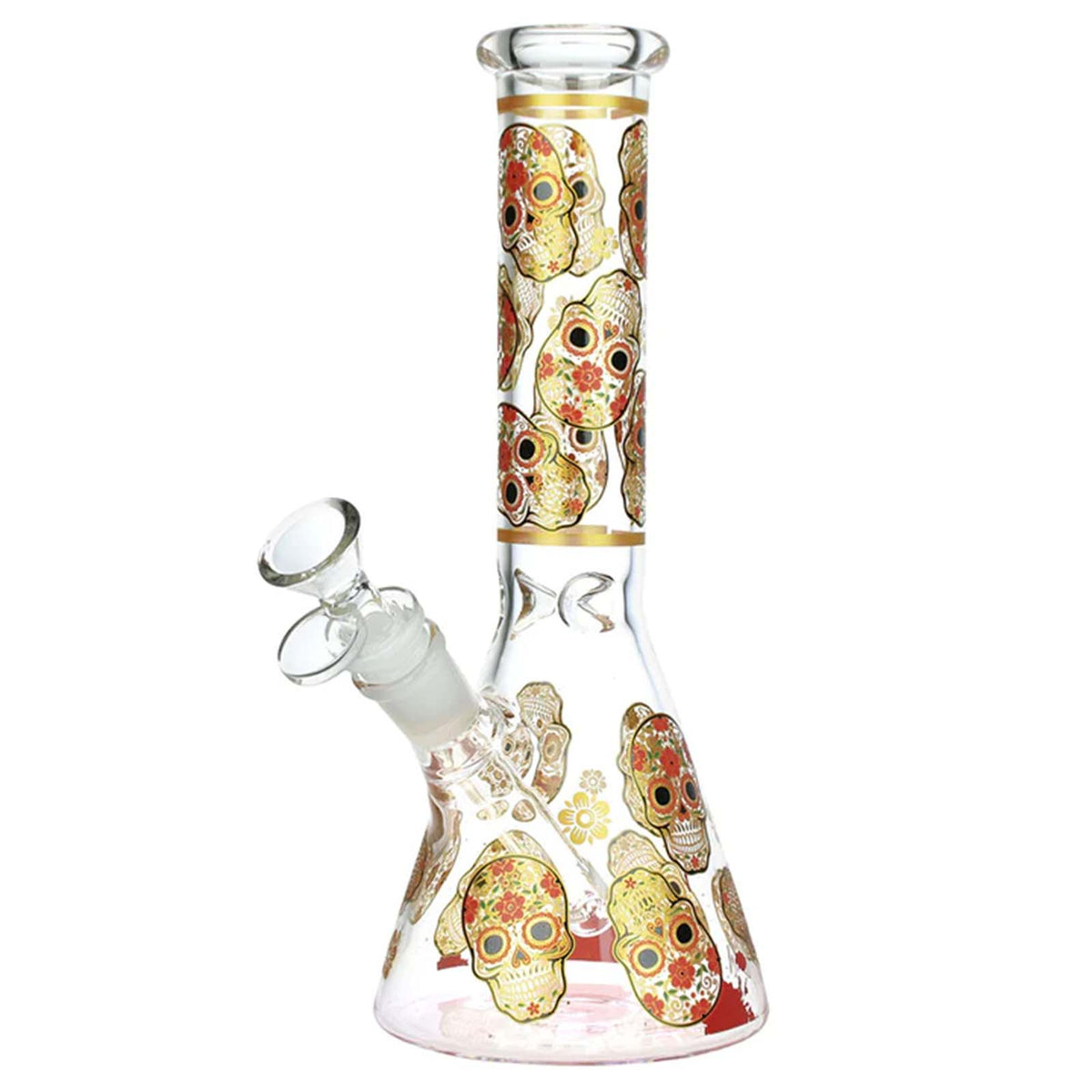 Sugar Skull Beaker Glass Water Bong – PILOTDIARY