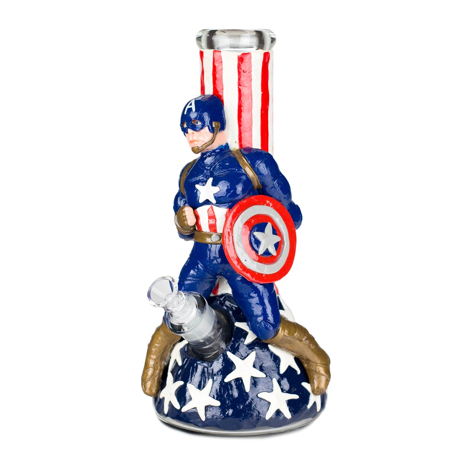 Superhero Captain Star 12" Glass Bong with 14mm Bowl – PILOTDIARY