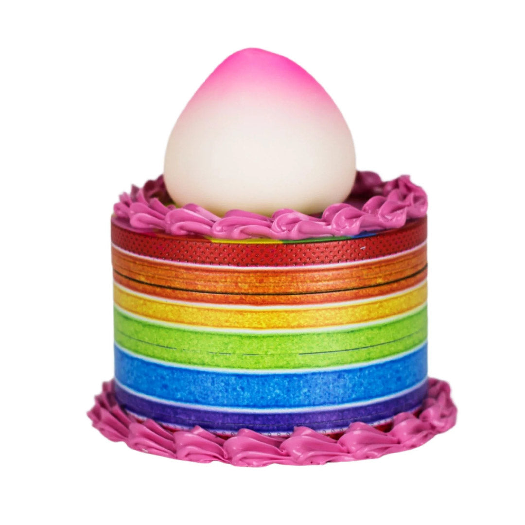 Peachy Rainbow Cake Weed Grinder – Colorful 4-Piece 63mm Herb Grinder ...