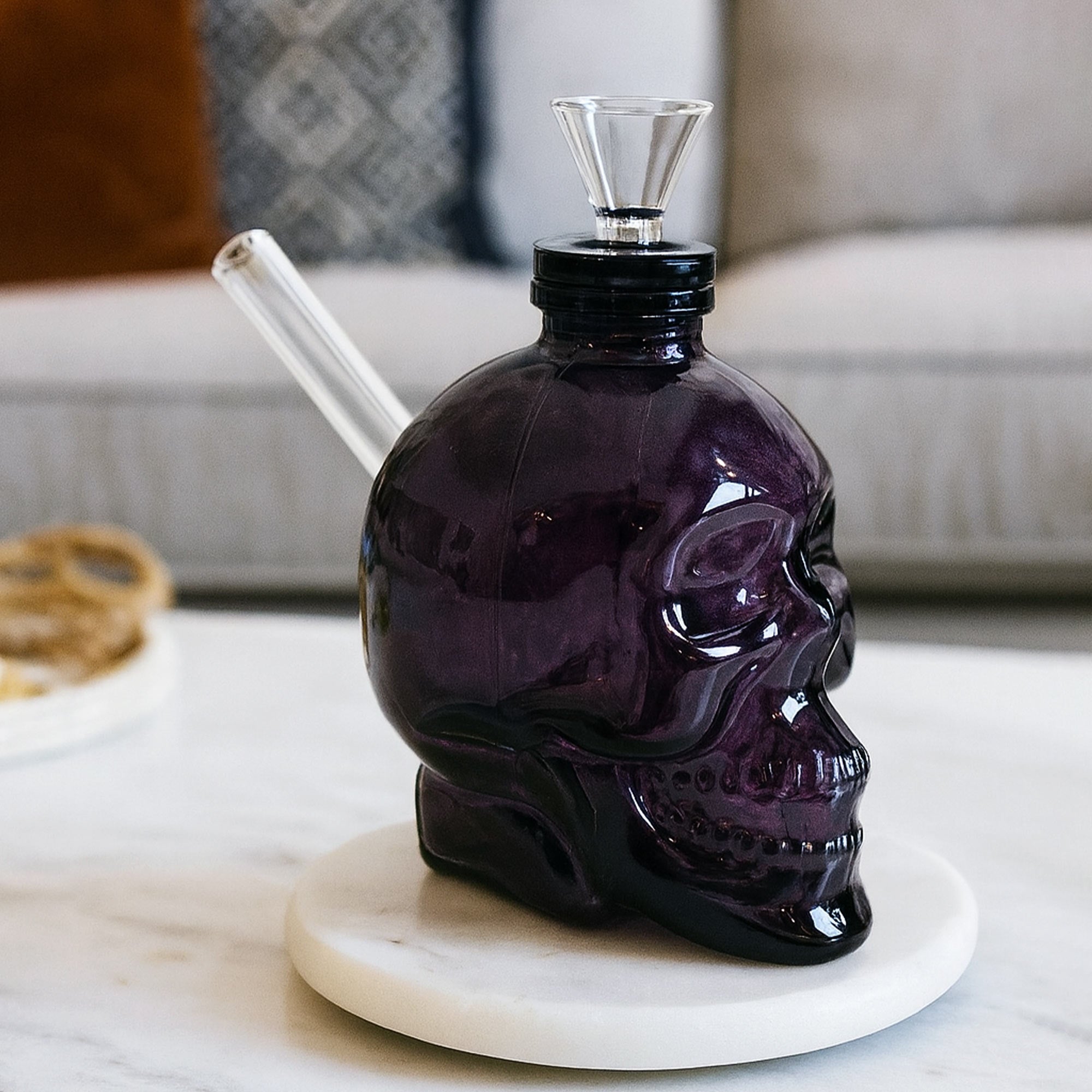 Small Glass Skull Water Bong – Colorful Mini Bong for Weed & Herbs ...