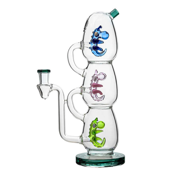 Triple Yoshi Egg Glass Dab Rig - Art Dab Rig with 3 Colorful Chambers ...